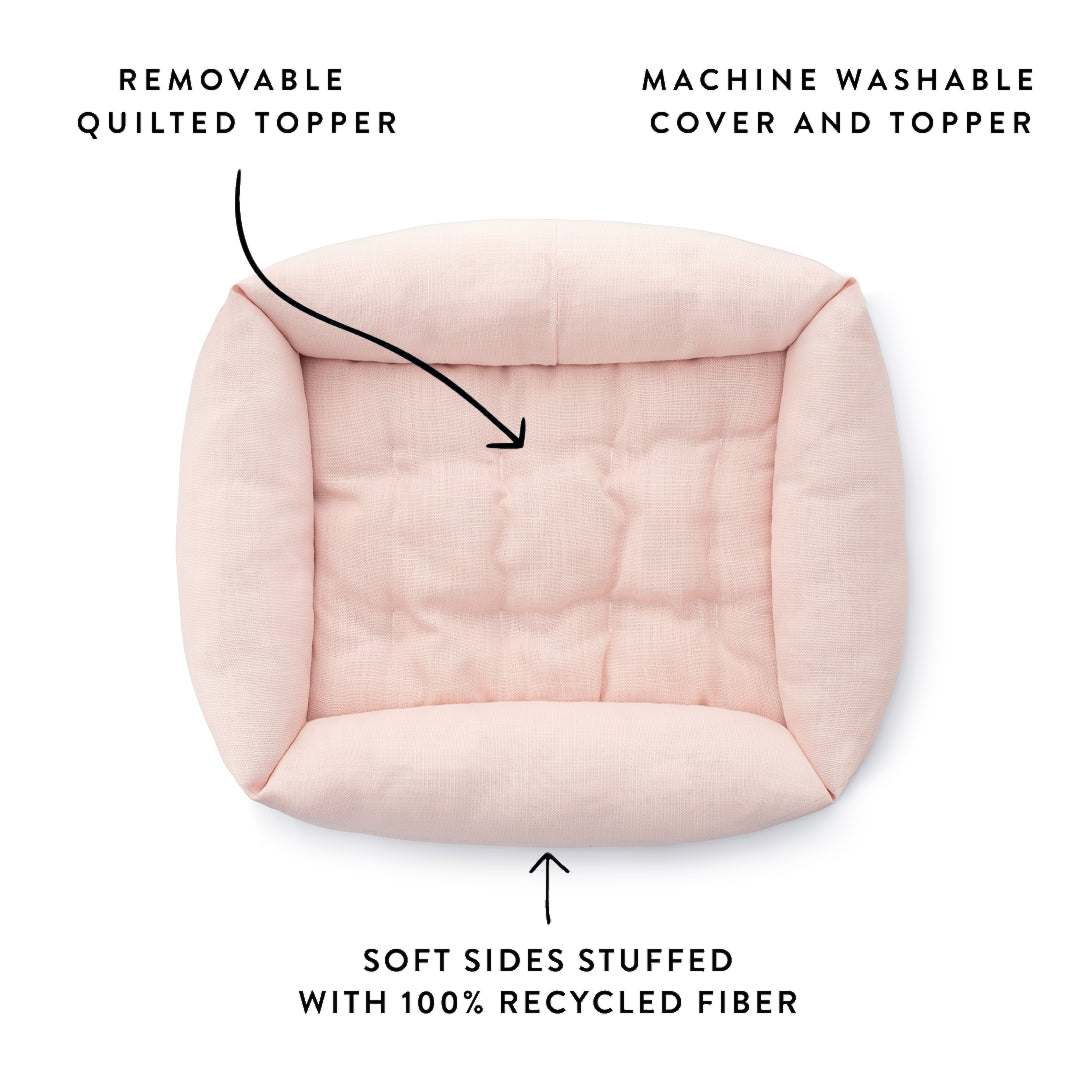 Blush Pink Bolster Dog Bed – The Foggy Dog