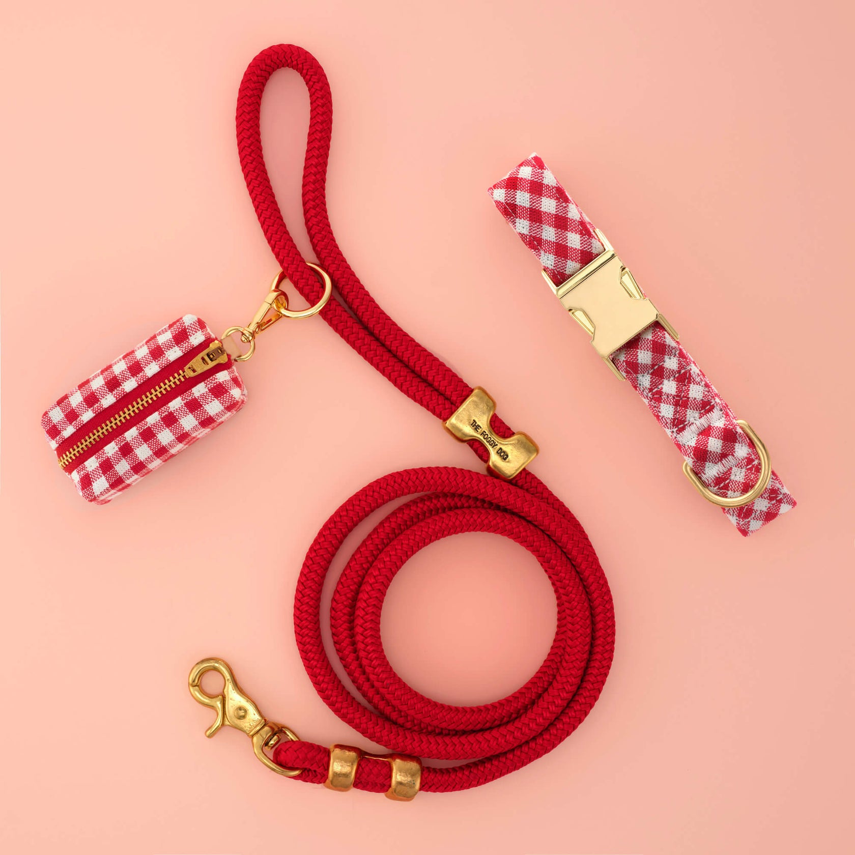 Red Gingham Collar Walk Set – The Foggy Dog