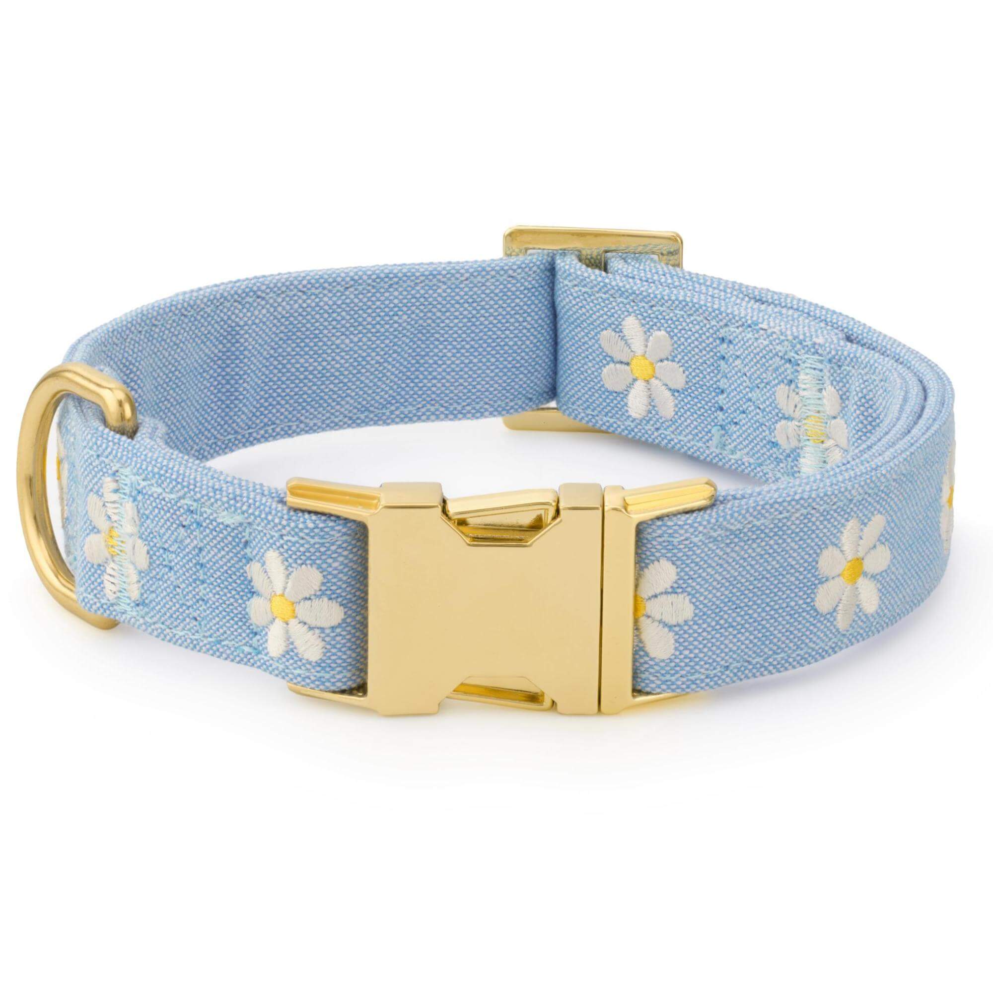 Daisy Embroidered Collar Walk Set – The Foggy Dog